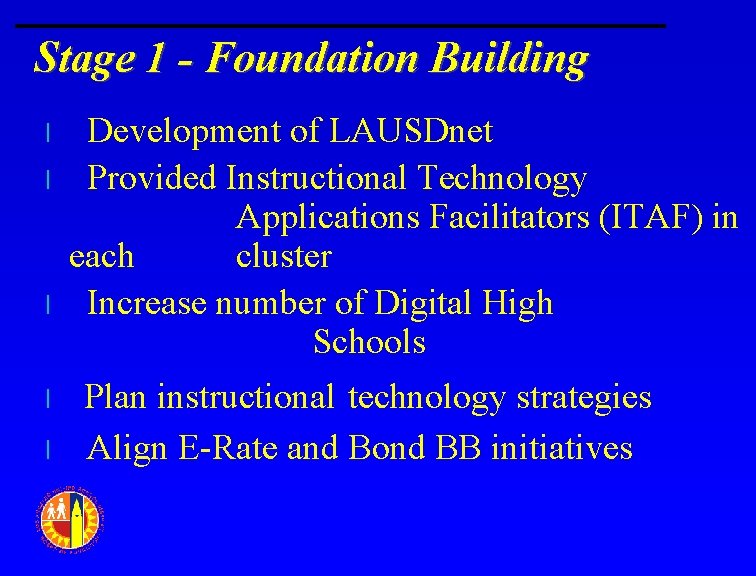 District Technology Plan Update February 17 2000 Overview