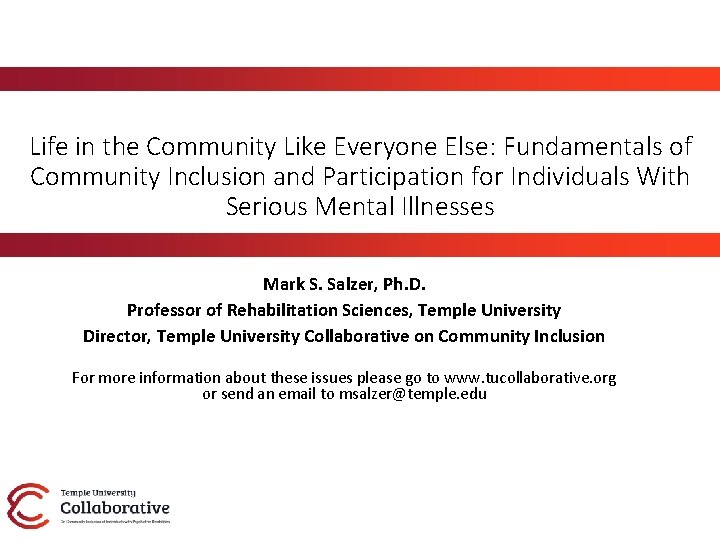 Life in the Community Like Everyone Else Fundamentals