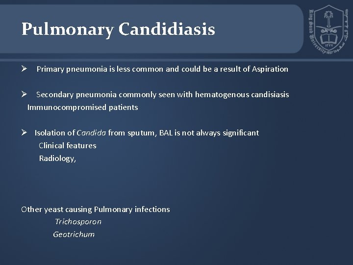 Lecture Title Respiratory Fungal infections II Respiratory Block