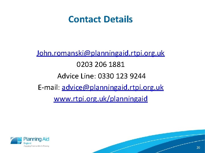 Planning Aid England Neighbourhood Planning Lessons Learned John