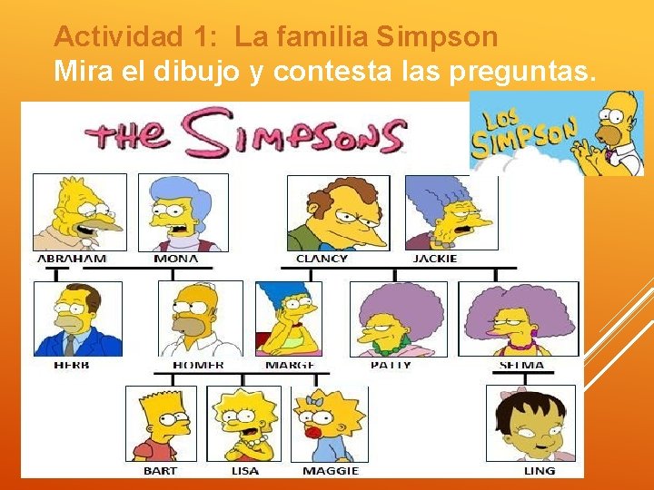 LA FAMILIA Actividad 1 La familia Simpson Mira