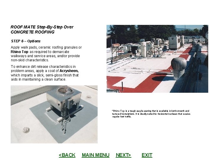 ROOF MATE StepByStep Application Over CONCRETE ROOFING List