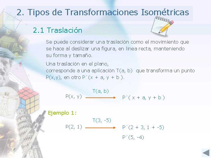 Geometra Transformaciones Isomtricas 1 Transformaciones Isomtricas ...