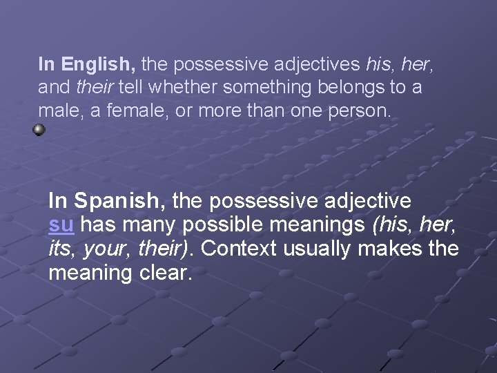 Possessive Adjectives Possessive Adjectives DESCRIBE nouns correct Well