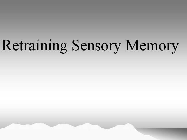 Cognitive Rehabilitation Acute and Chronic Care Rick Parente