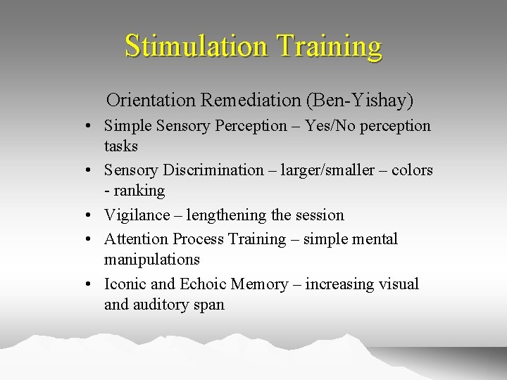 Cognitive Rehabilitation Acute and Chronic Care Rick Parente