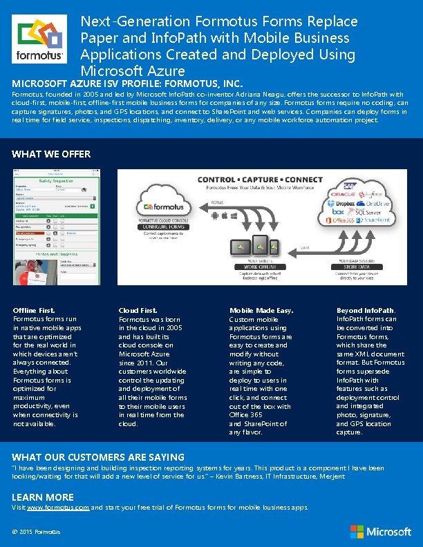 NextGeneration Formotus Forms Replace Paper and Info Path
