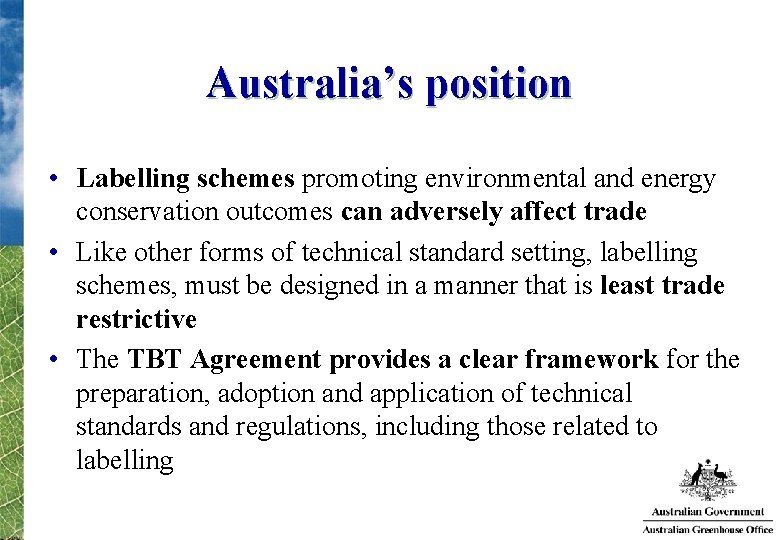 Australias Energy Efficiency Labelling Experience Tim Yeend Australian