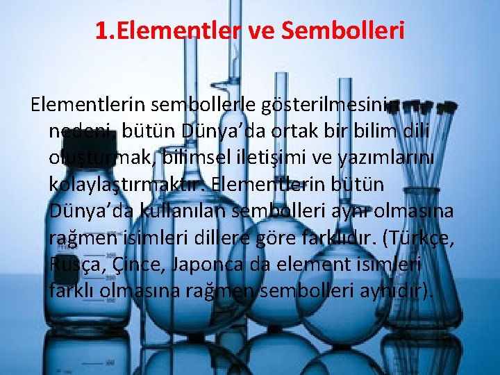 Elementler ve Sembolleri 1 Elementler ve Sembolleri SAF