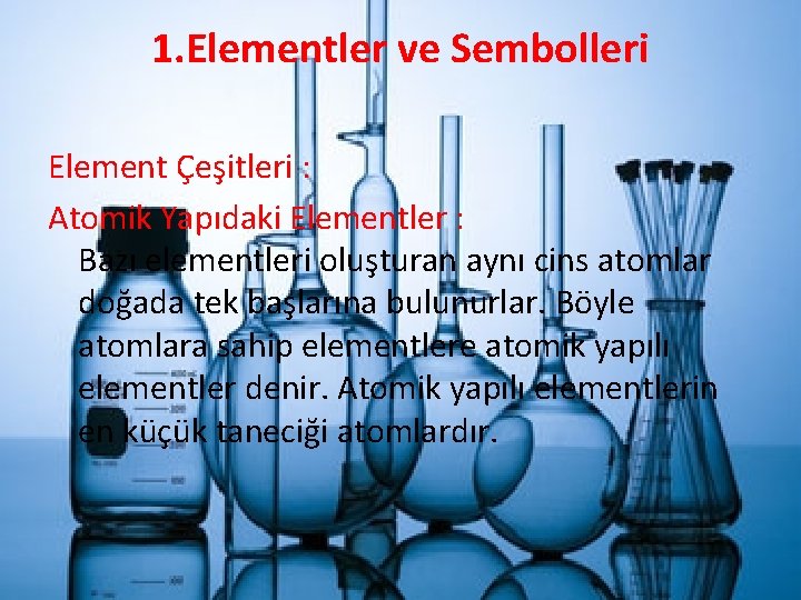 Elementler ve Sembolleri 1 Elementler ve Sembolleri SAF
