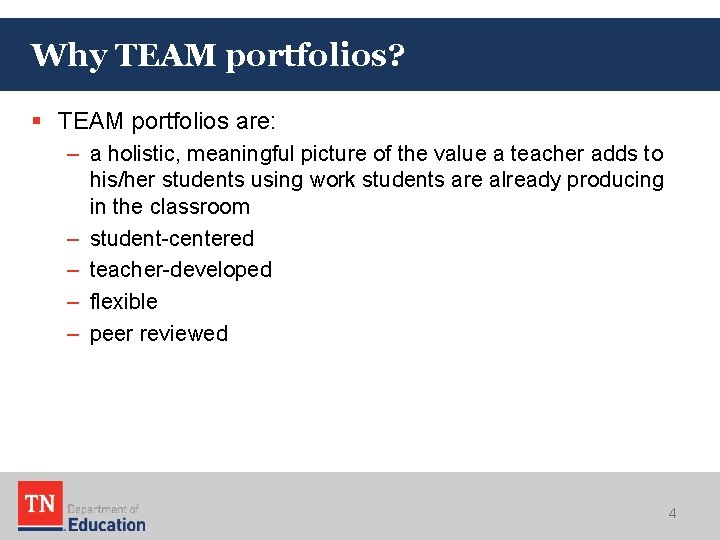 2018 19 TEAM Portfolio Overview for Teachers Keely