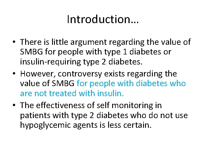 SelfMonitoring of Blood Glucose Bita mirzaei MD Endocrine