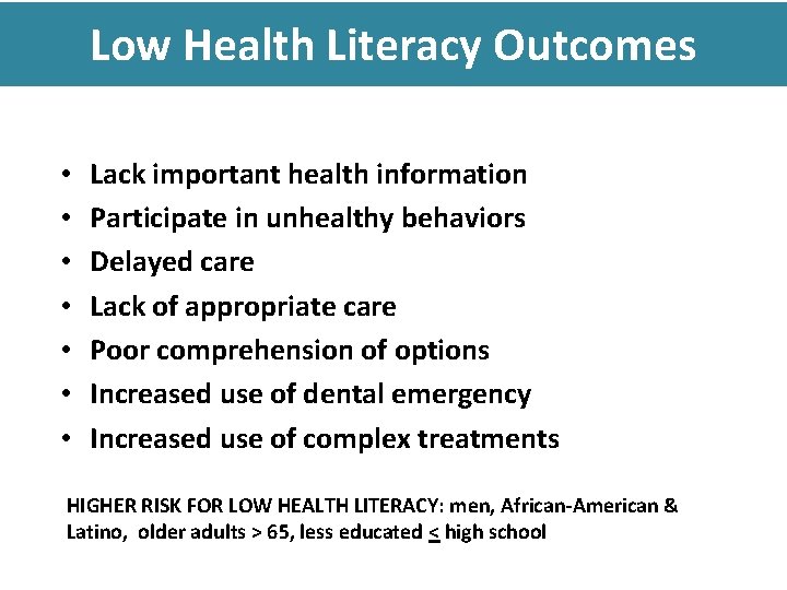 The Impact of Unconscious Bias Health Literacy and