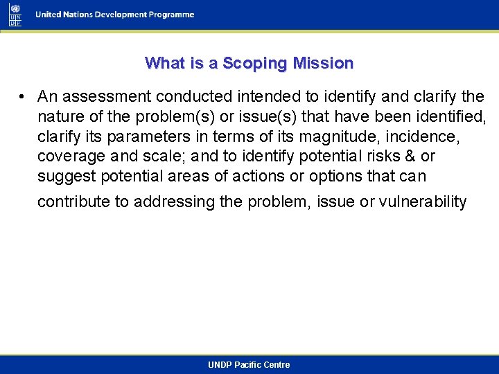 Conducting Scoping Mission Ernesto D Bautista Regional Governance