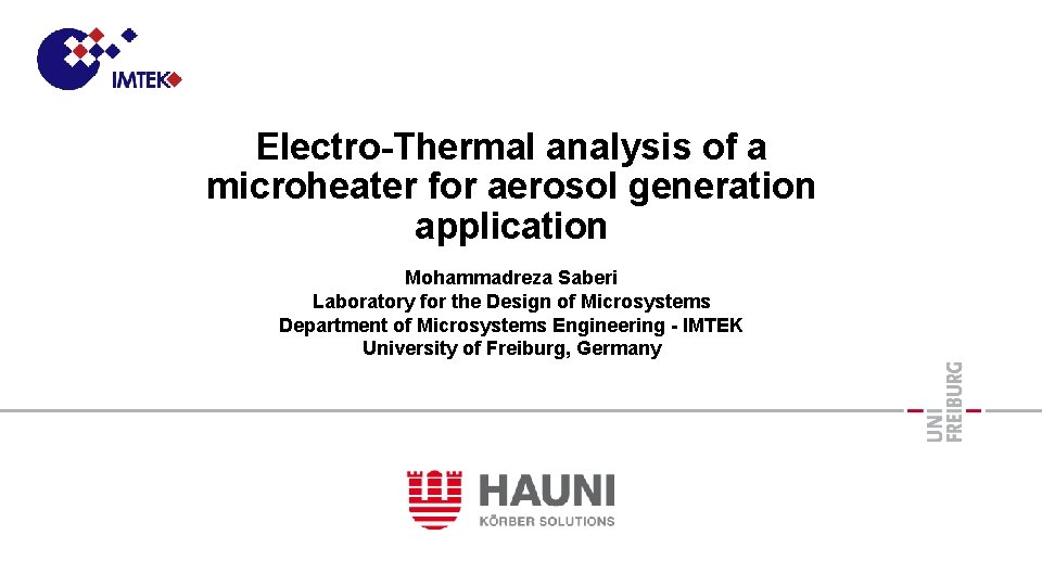 ElectroThermal analysis of a microheater for aerosol generation