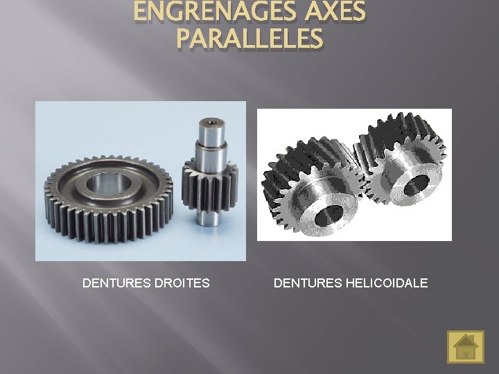 ENGRENAGES Les transmissions par engrenages entre deux ou