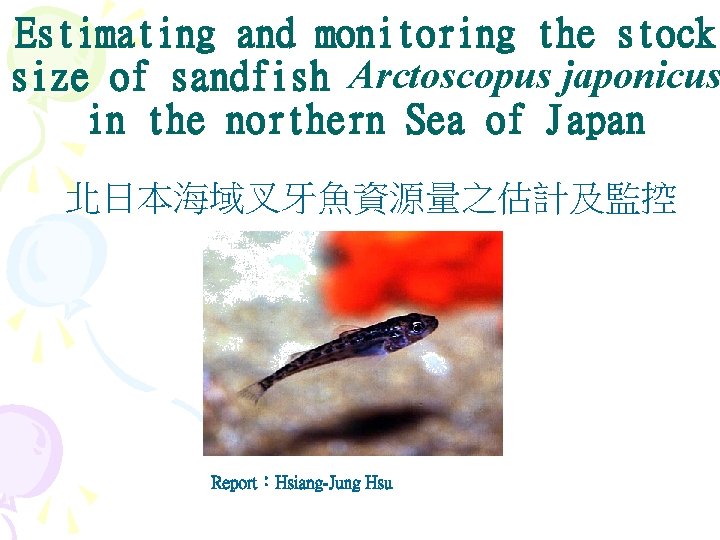 Estimating and monitoring the stock size of sandfish