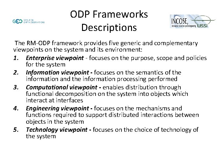 GEOSS Model Based System Engineering Challenge team report