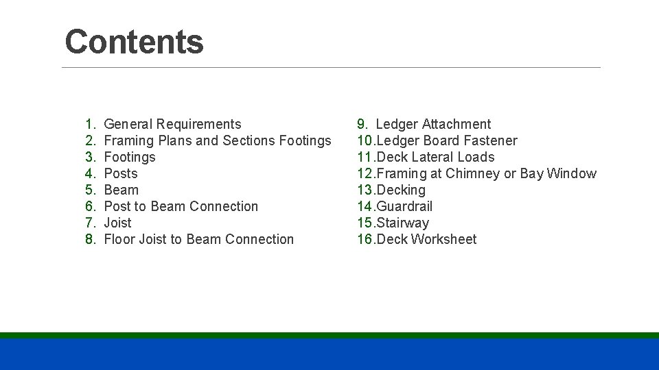 TYPICAL RESIDENTIAL DECK DETAILS Based on the 2018