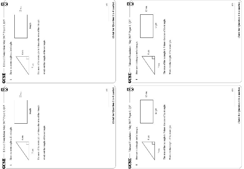 Area of a Triangle Foundation GCSE Questions These