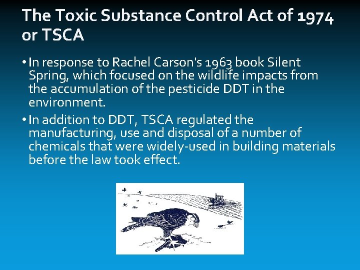 Chapter Ten Toxic Substance Control Act TSCA The