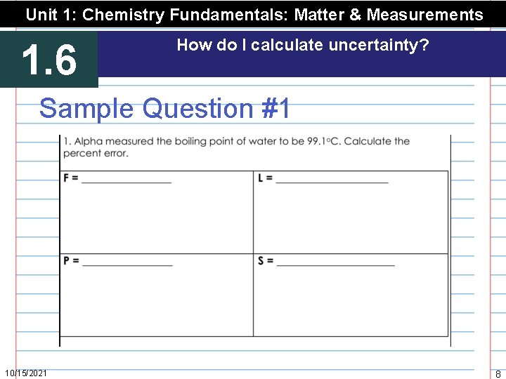 Unit 1 Chemistry Fundamentals Matter Measurements 1 6