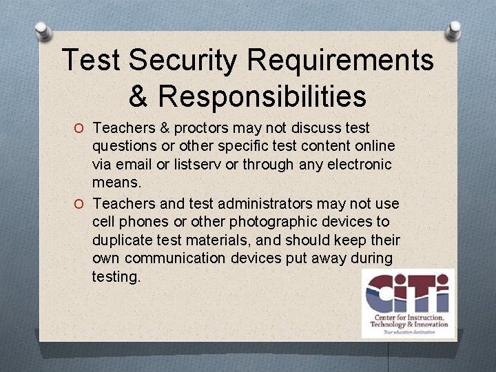 Administering Proctoring the NYS Assessments 2015 Liane Benedict