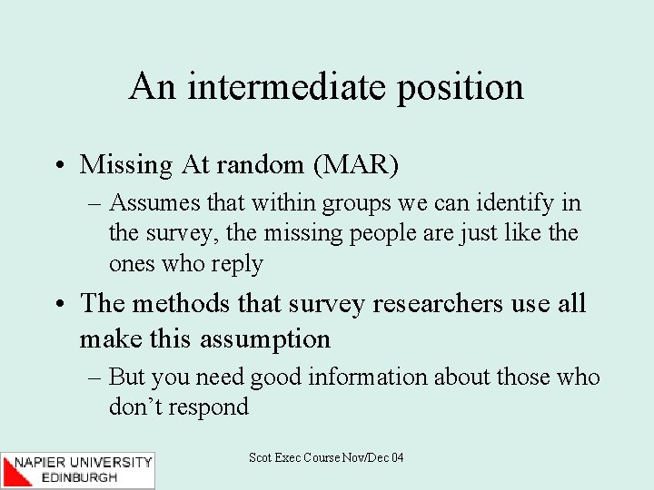 Nonresponse and what to do about it Gillian