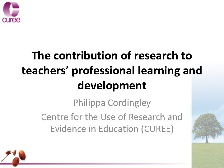 The contribution of research to teachers professional learning