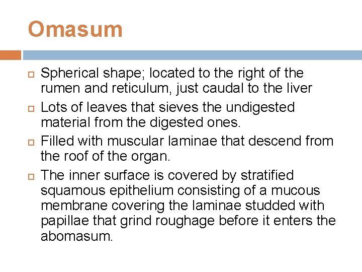 OTHER COMPONENTS OF DIGESTIVE TRACT Passage rate How