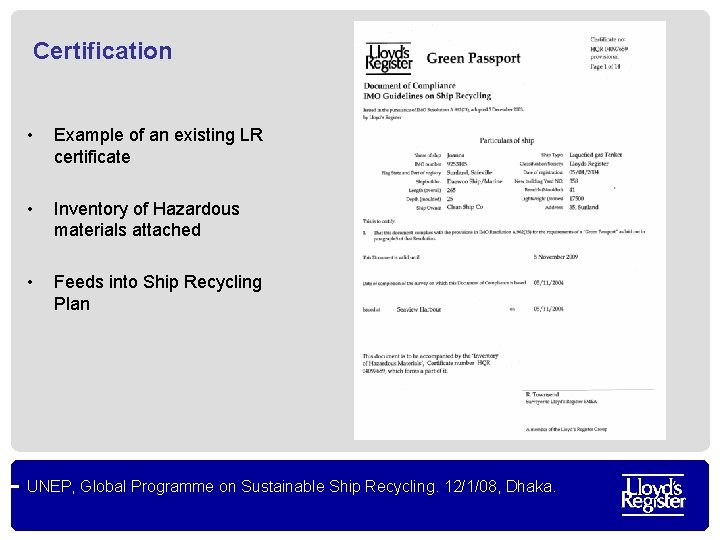 Ship Recycling The Practicalities behind ESM Robin Townsend