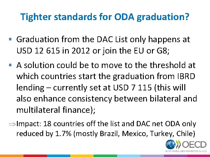 Session 2 Country eligibility and towards a better