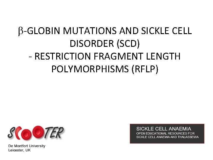 GLOBIN MUTATIONS AND SICKLE CELL DISORDER SCD RESTRICTION