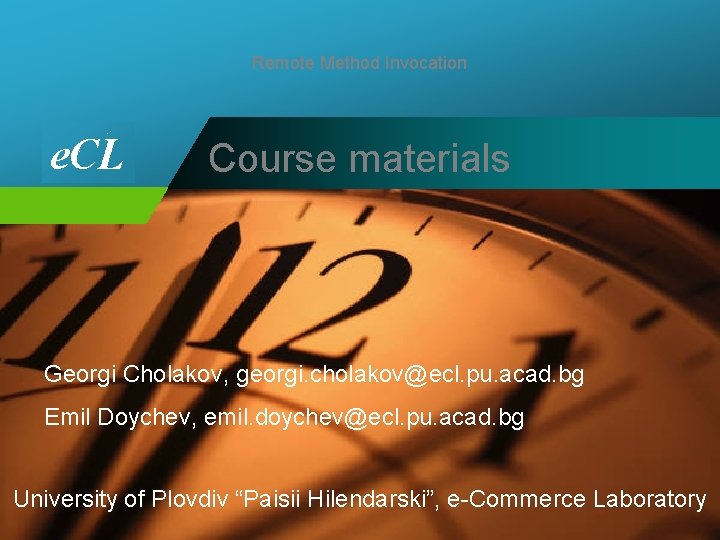 Remote Method Invocation Company LOGO e CL Course