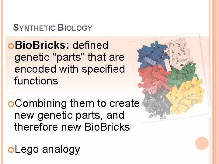 UW Presents SYNBIO BIOTECH AND YOU WORKSHOP TOPICS