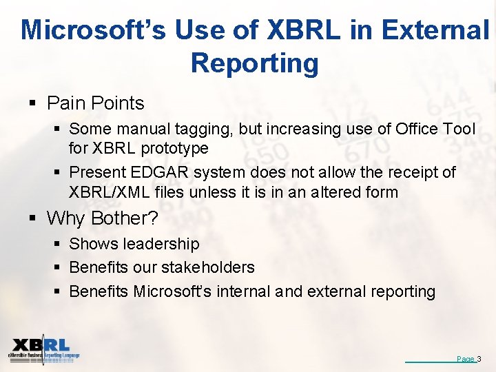 XBRL Financial Statement Case Study Bob Laux Director