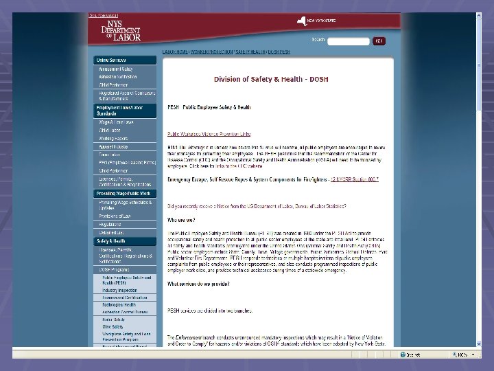 PESH Update PESH Public Employer Safety and Health