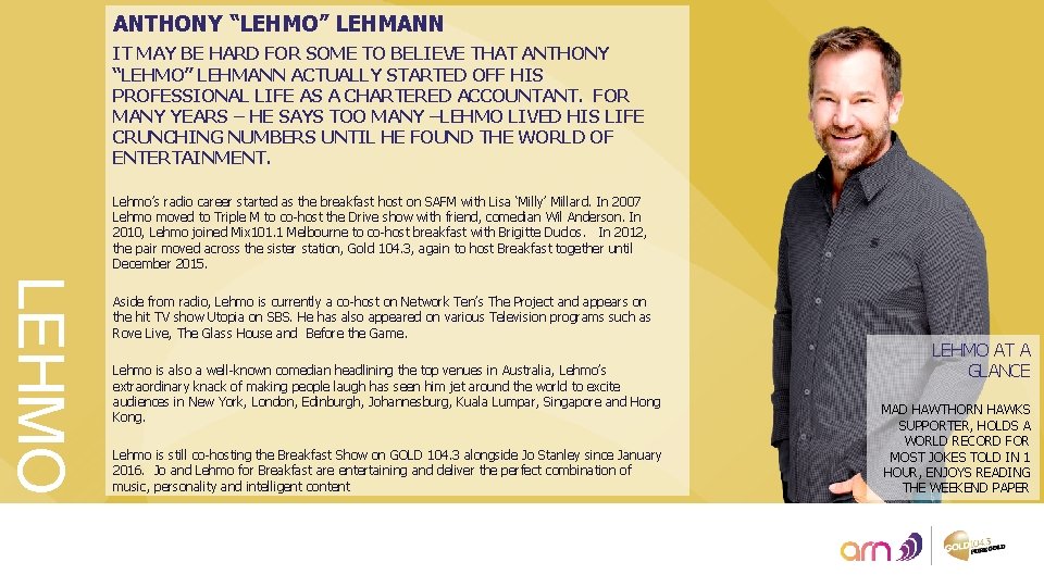 ANTHONY LEHMO LEHMANN IT MAY BE HARD FOR