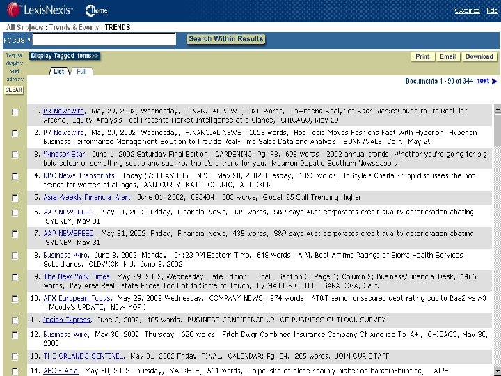 Trend Searching for News Librarians Gene Balk Orange