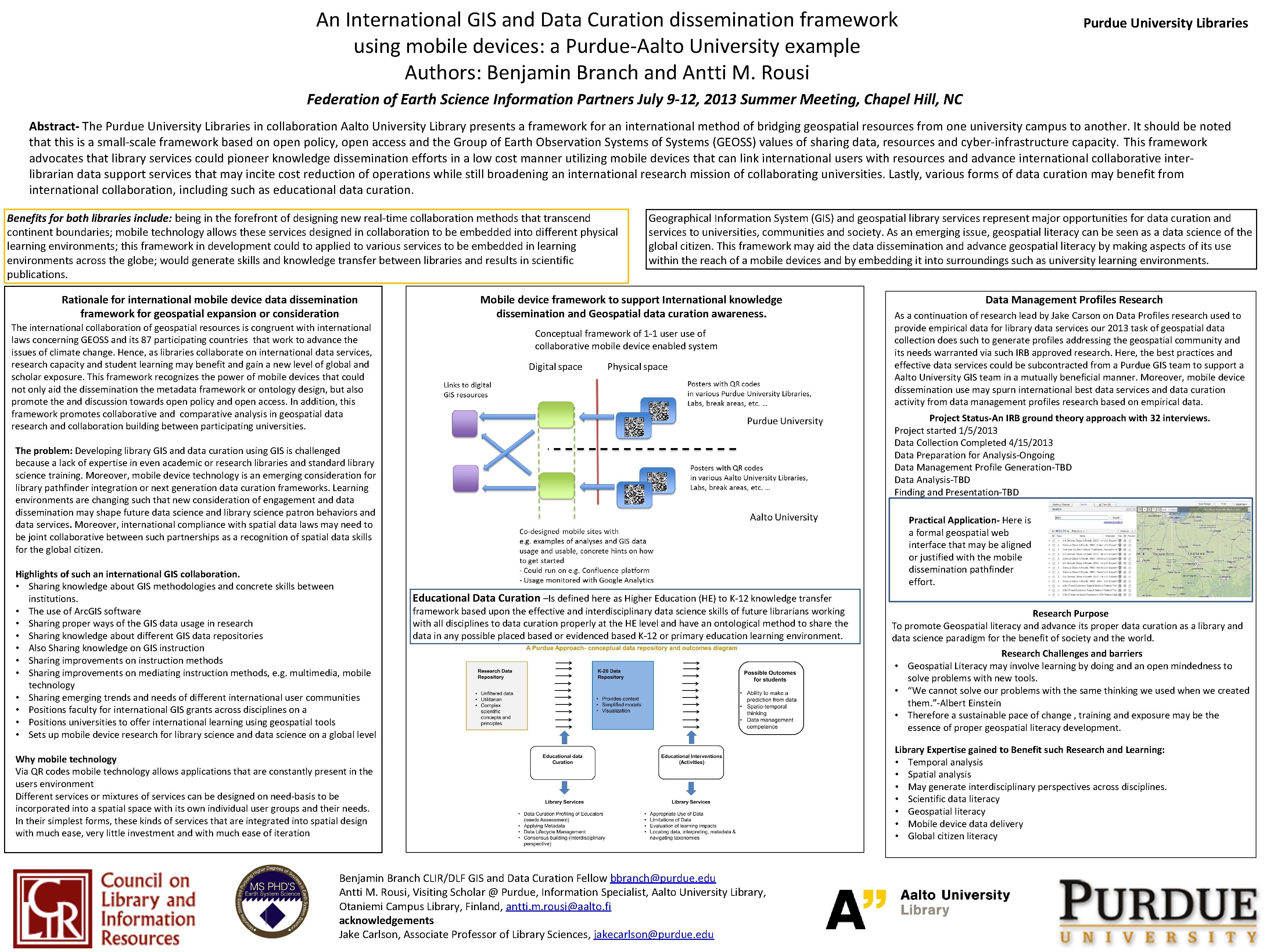 An International GIS and Data Curation dissemination framework
