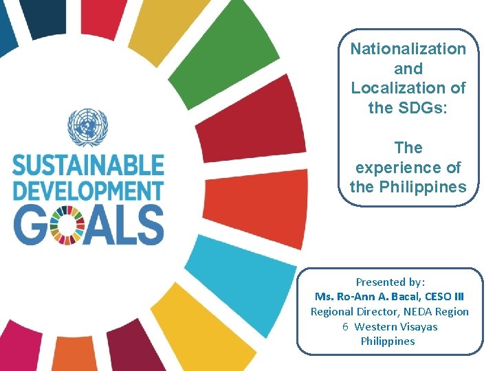 Nationalization and Localization of the SDGs The experience