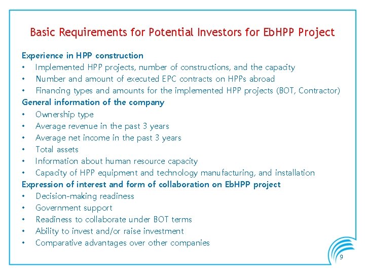 Ministry of Energy Erdeneburen HPP Project Implementation Unit