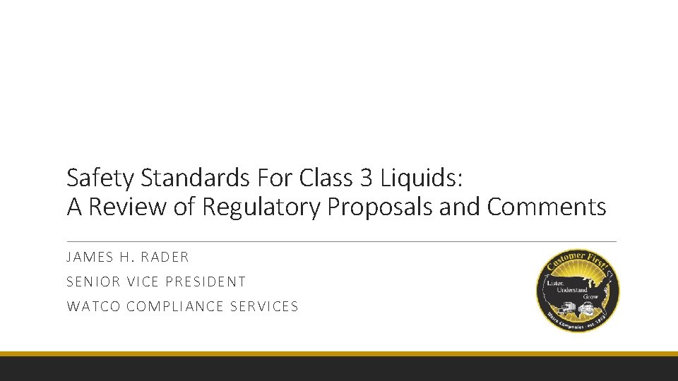 Safety Standards For Class 3 Liquids A Review