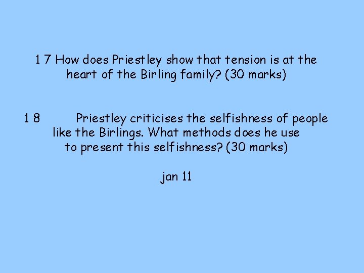 1 7 How does Priestley show that tension