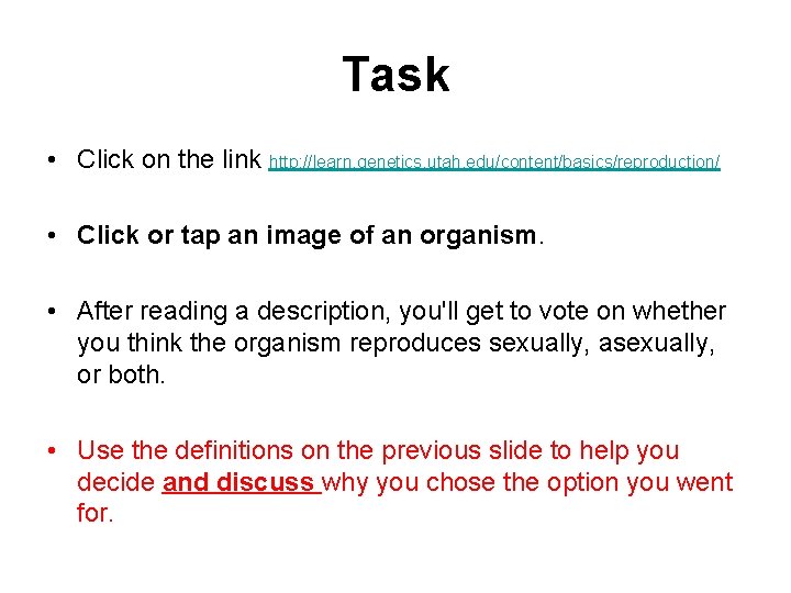 Sexual and Asexual Reproduction 15 October 2021 Learning