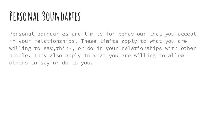 Personal Boundaries Individual Family Dynamics 120 Personal Boundaries