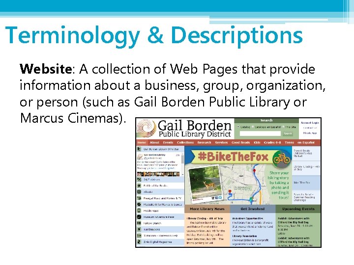 Internet Basics Instructor Name Instructor Title Library Name