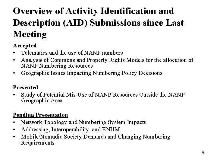 NANC Future of Numbering Fo N Working Group