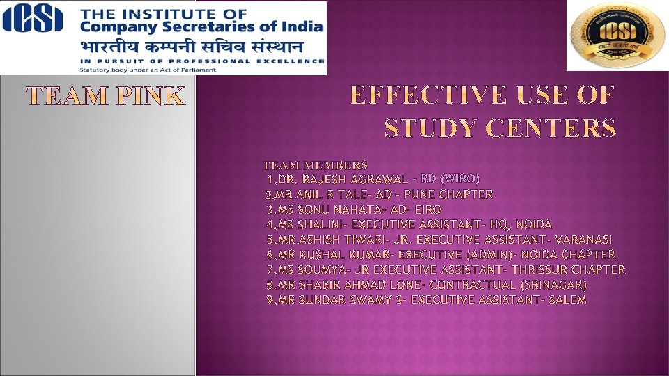 RD WIRO Main objective of the ICSI Study