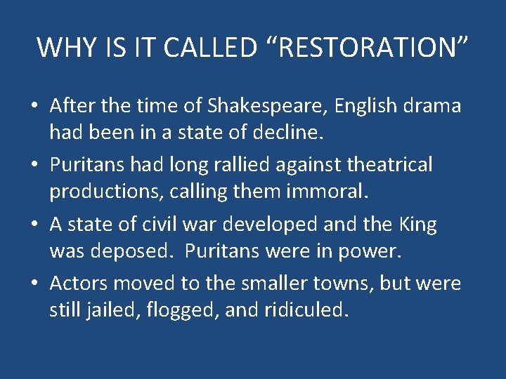 ENGLISH RESTORATION THEATRE 1660 1700 England the eighteenth